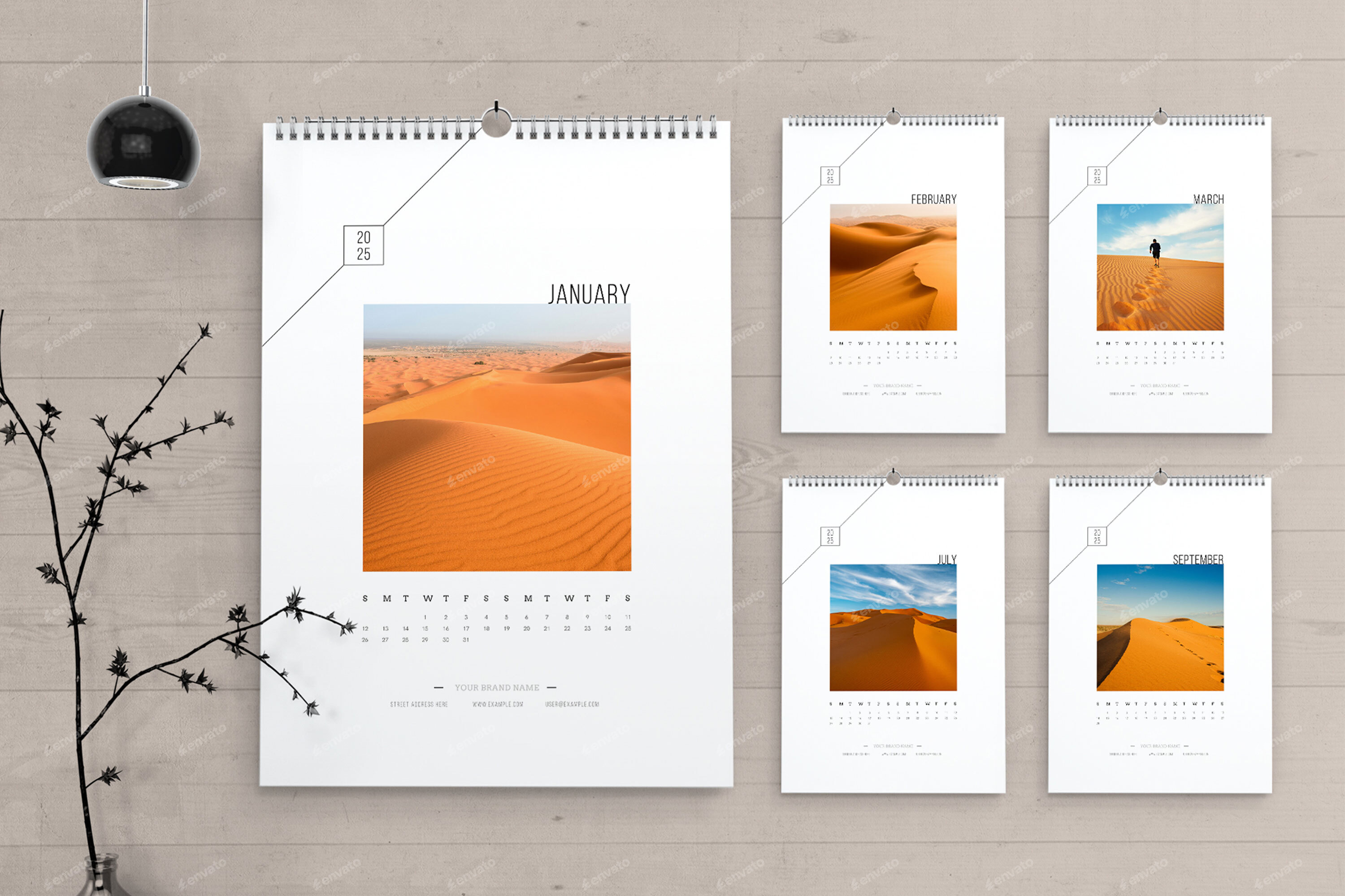 Minimal Yearly Calendar Template, Print Templates | GraphicRiver