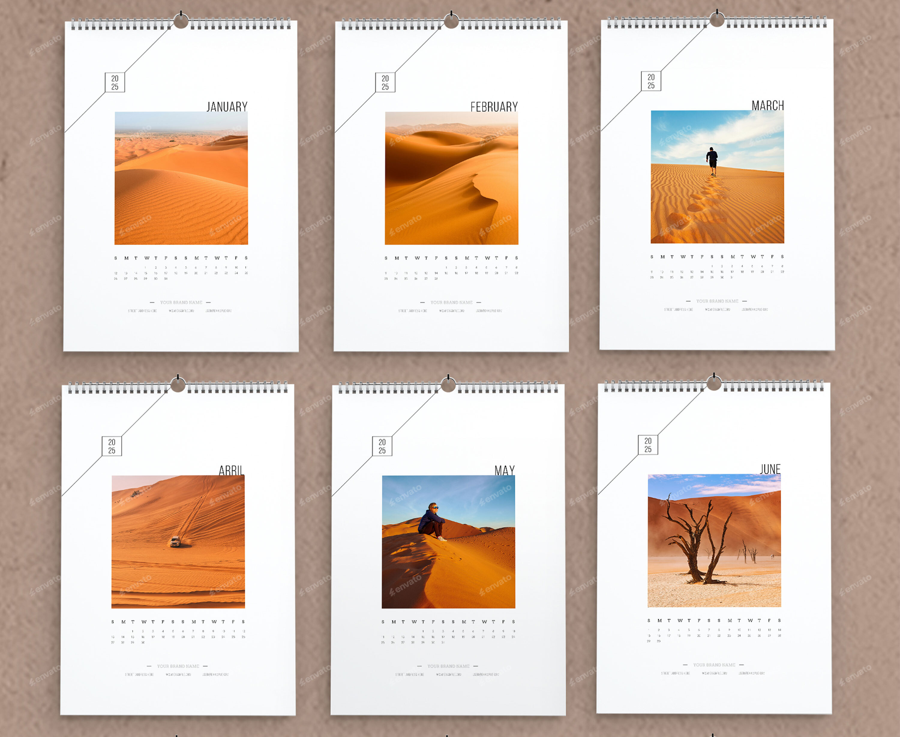 Minimal Yearly Calendar Template, Print Templates | GraphicRiver