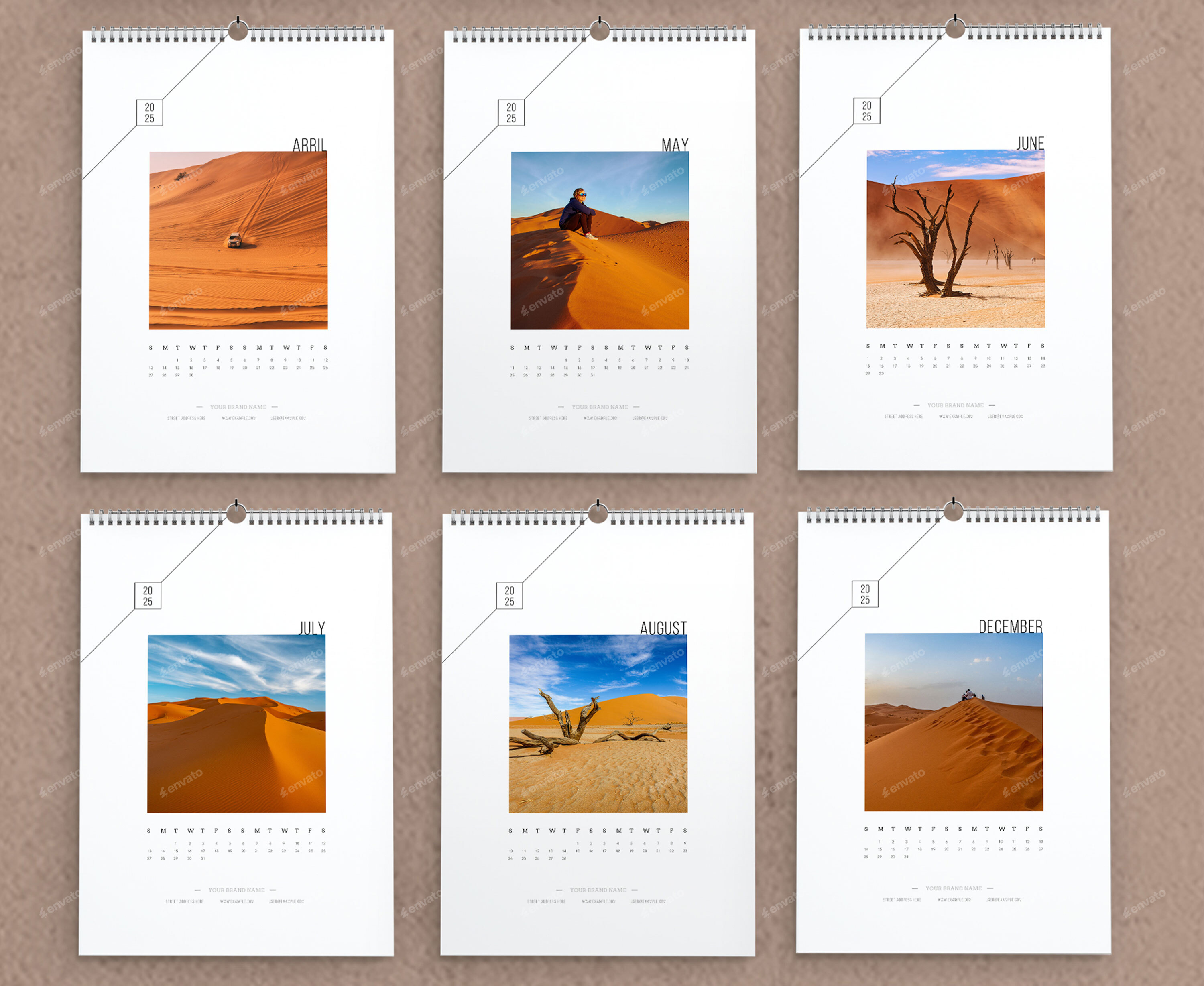 Minimal Yearly Calendar Template, Print Templates | GraphicRiver