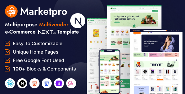 MarketPro - eCommerce Multivendor Next JS Template Multipurpose by wowtheme7