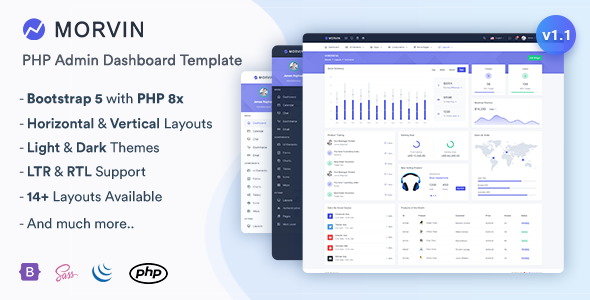 Morvin - PHP Admin & Dashboard Template by themesdesign | ThemeForest