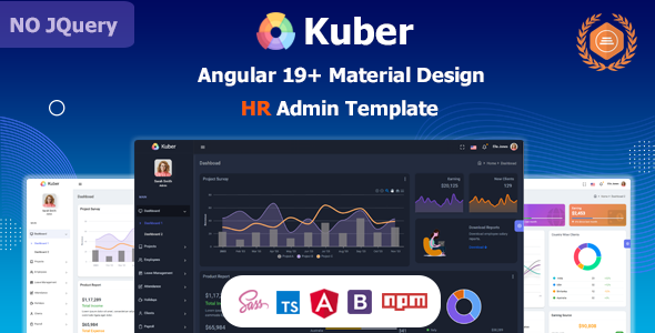Kuber - Angular 19+ HR, Projects & Employee Management Material Design Admin Template by ...
