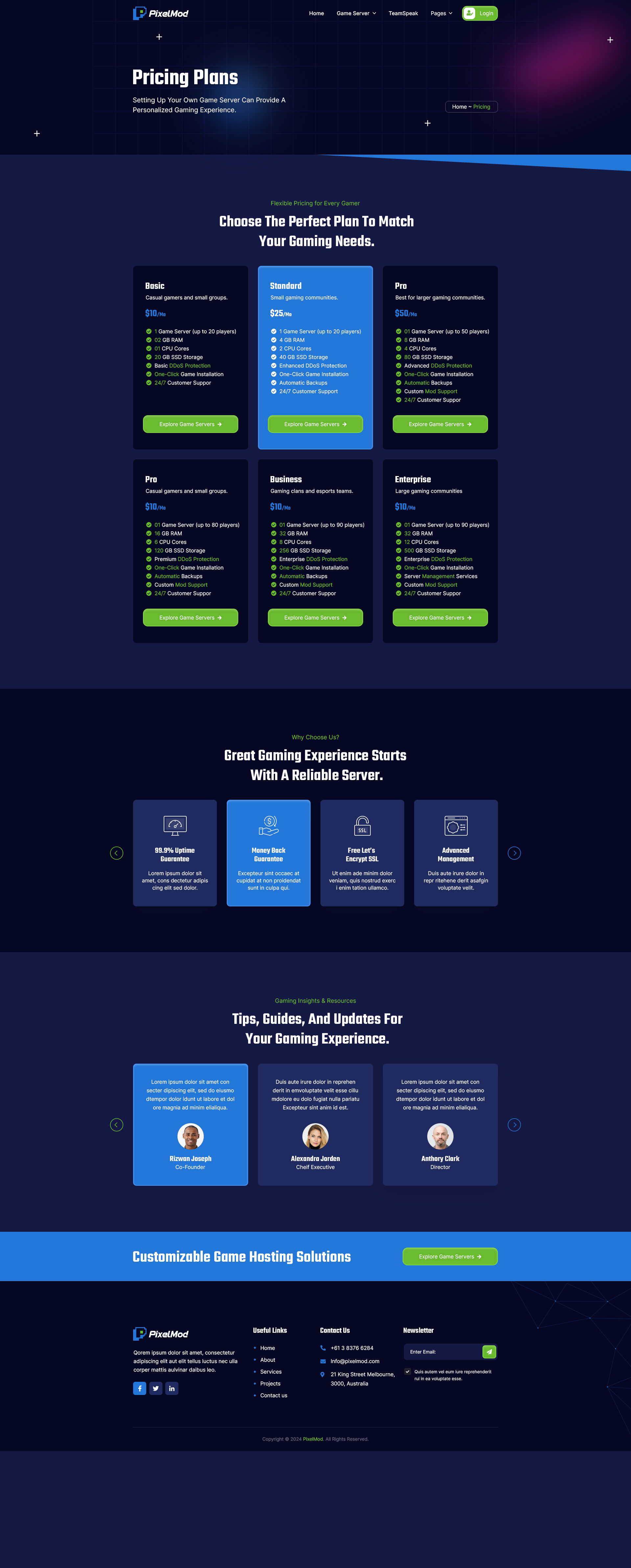 PixelMod | Game Hosting PSD Template by designingmedia | ThemeForest
