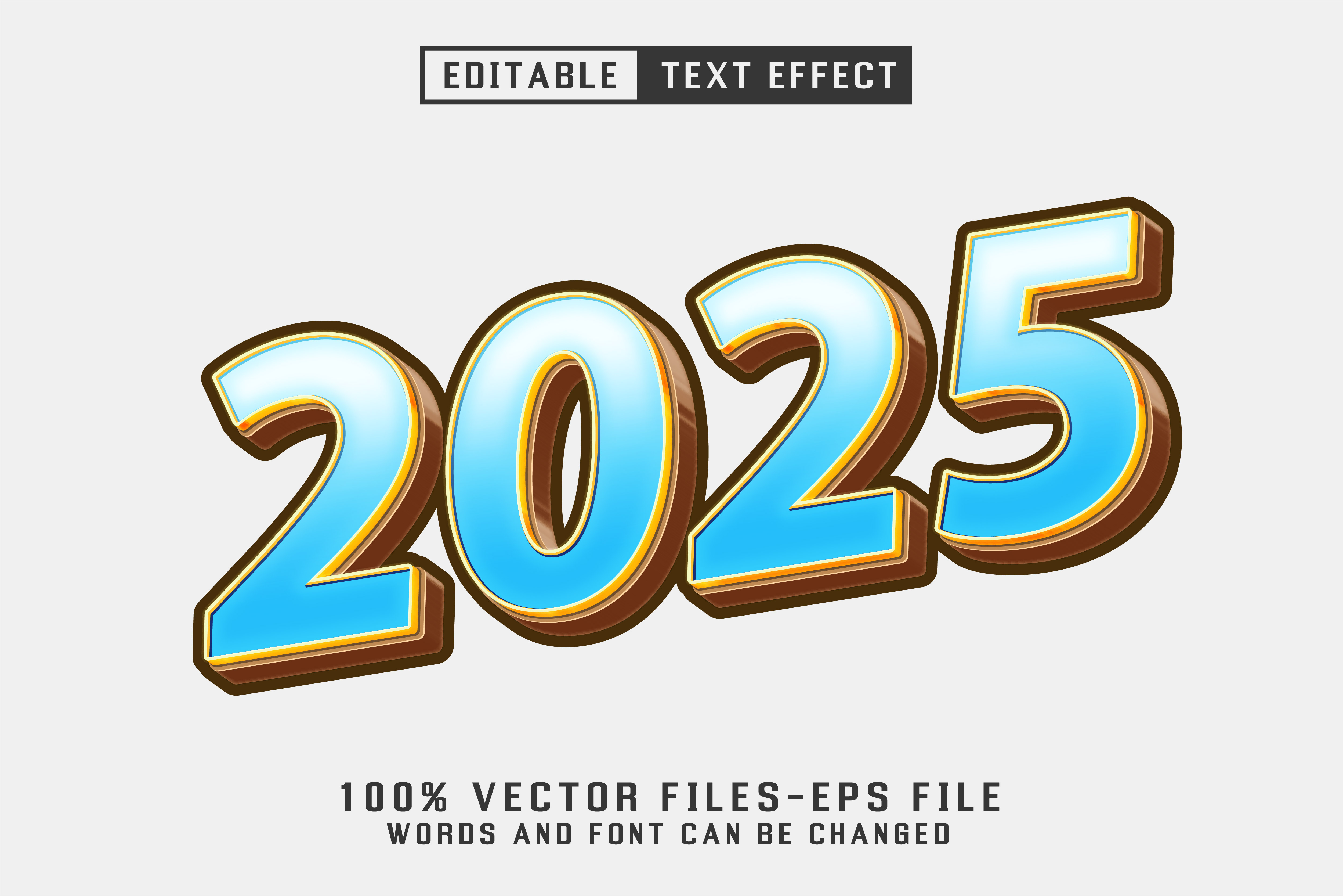 New Year 3d Text - Editable Text Effect, Add-ons | GraphicRiver
