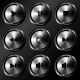 Metallic Sound Buttons Vector Set, Vectors | GraphicRiver