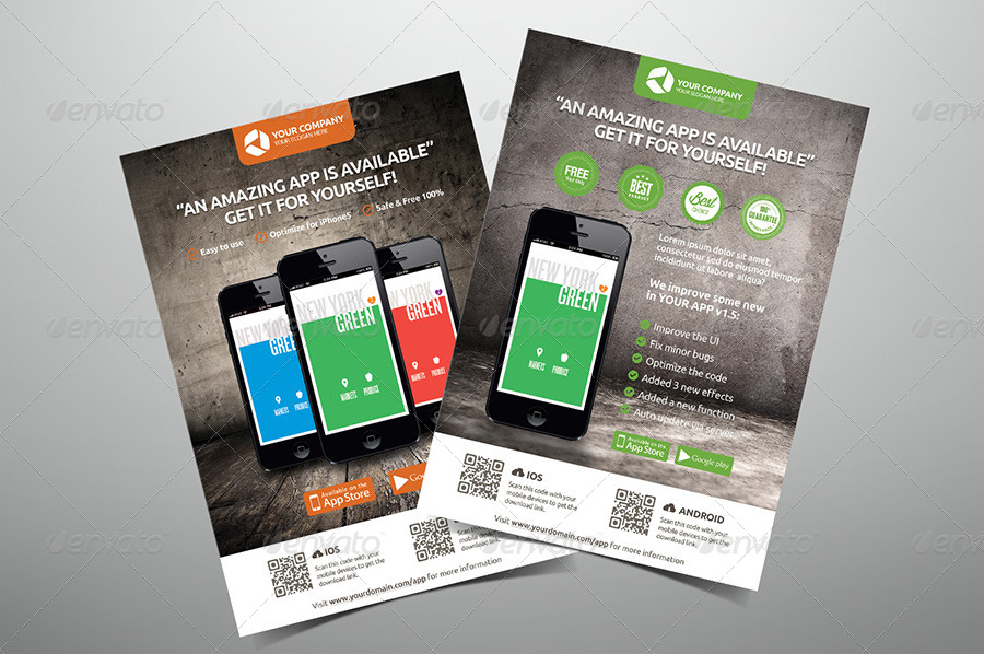 App Promotion Flyers Bundle, Print Templates | GraphicRiver