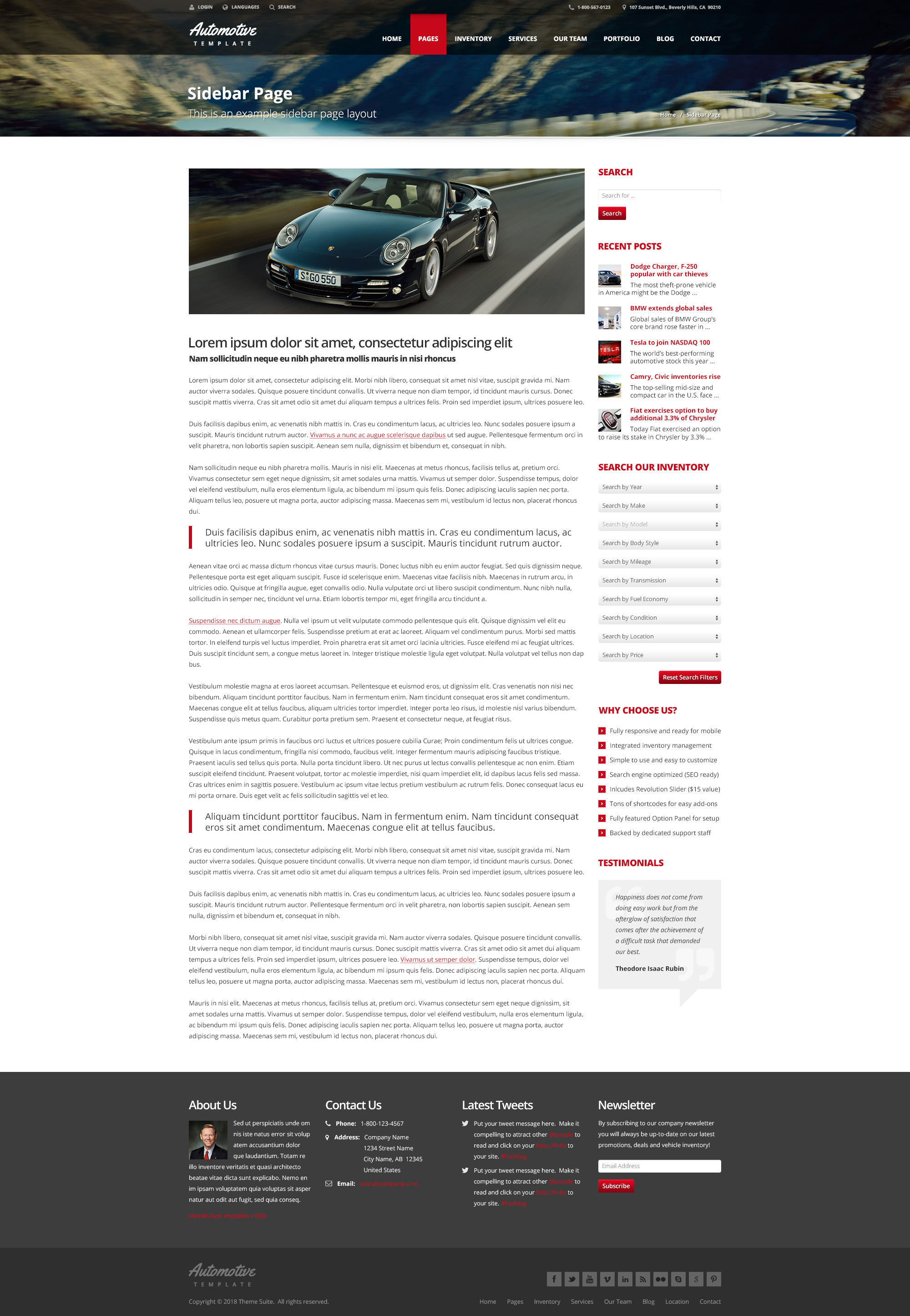 Automotive Car Dealership Business WordPress Theme by themesuite ...