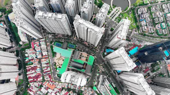 Aerial Take a Beautiful View of the Big City From a Bird's Eye View ...