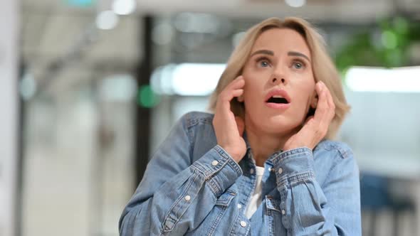Scared Young Woman Looking Around Frightened, Stock Footage | VideoHive