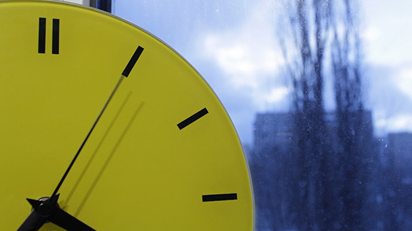Yellow Clock Slow Time Lapse, Stock Footage | VideoHive