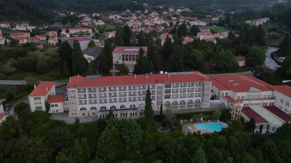 Golden Tulip Caramulo hotel and Car Museum with mountain in background ...