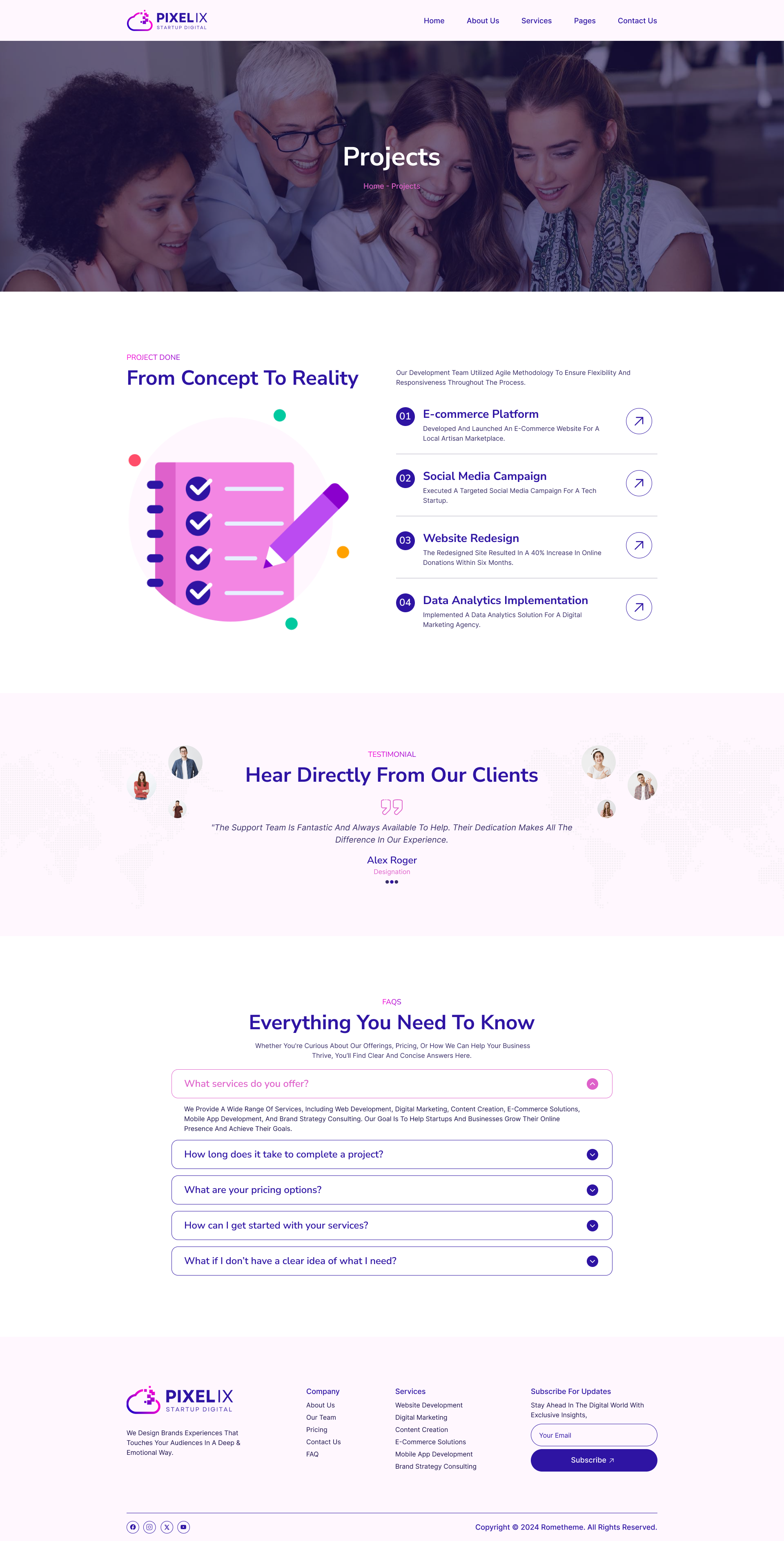 Pixelix - Digital Startup Agency Figma Template by Rometheme | ThemeForest