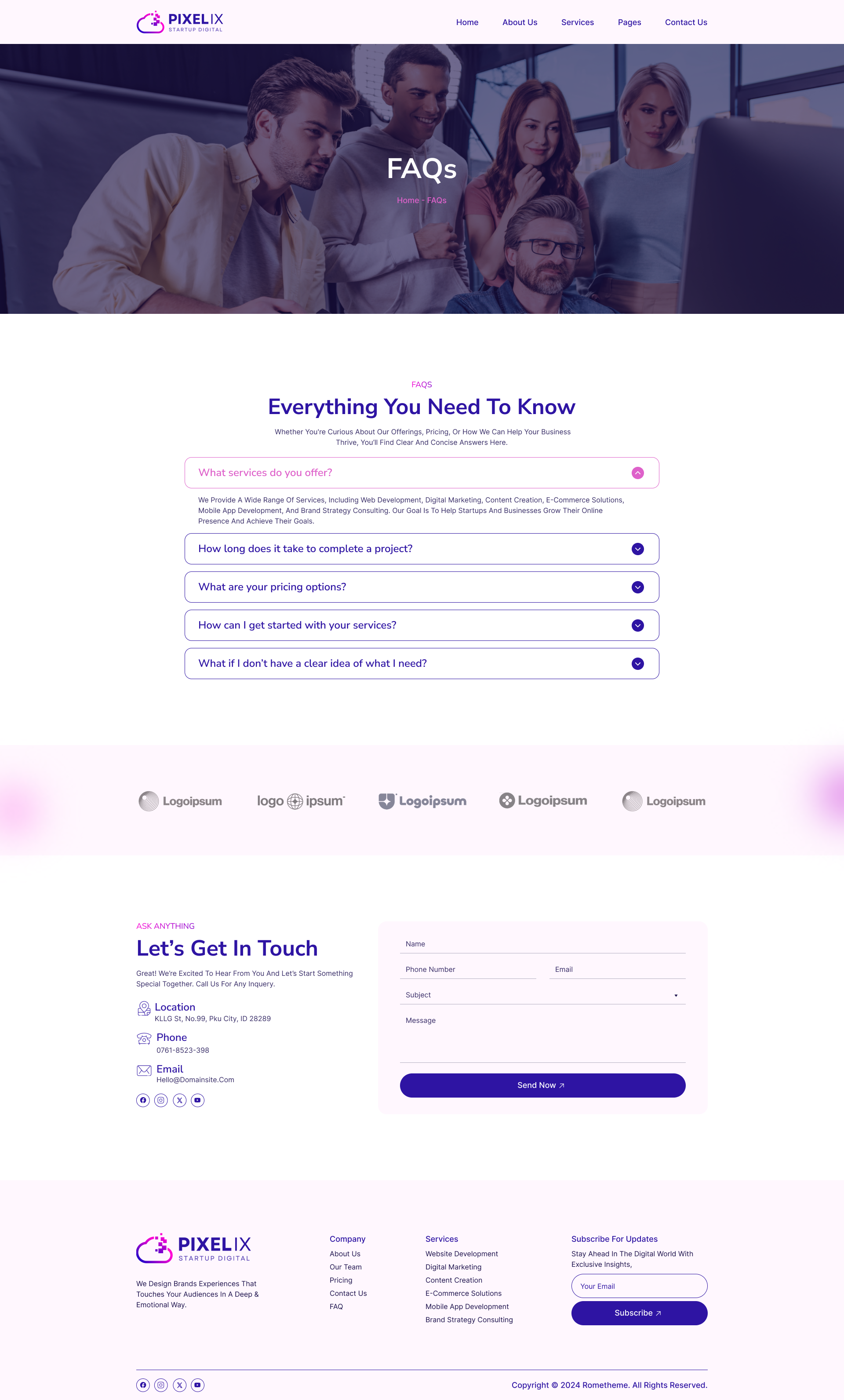 Pixelix - Digital Startup Agency Figma Template by Rometheme | ThemeForest