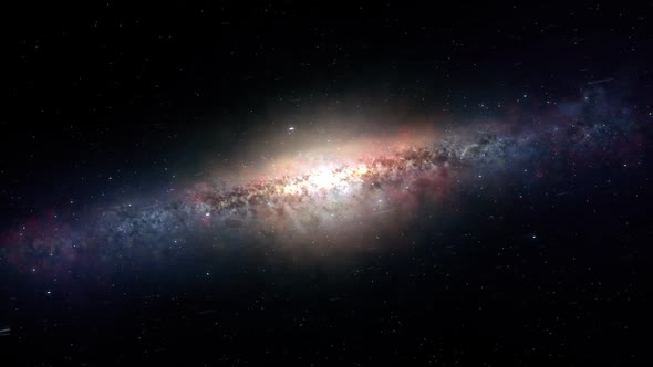 Spectacular view of a glowing galaxy - gravitationally bound system of ...