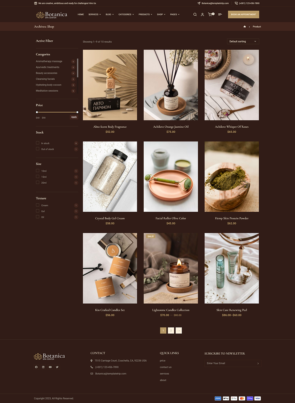 Botanica - WordPress Theme For Spa, Beauty & Wellness by TemplateTrip