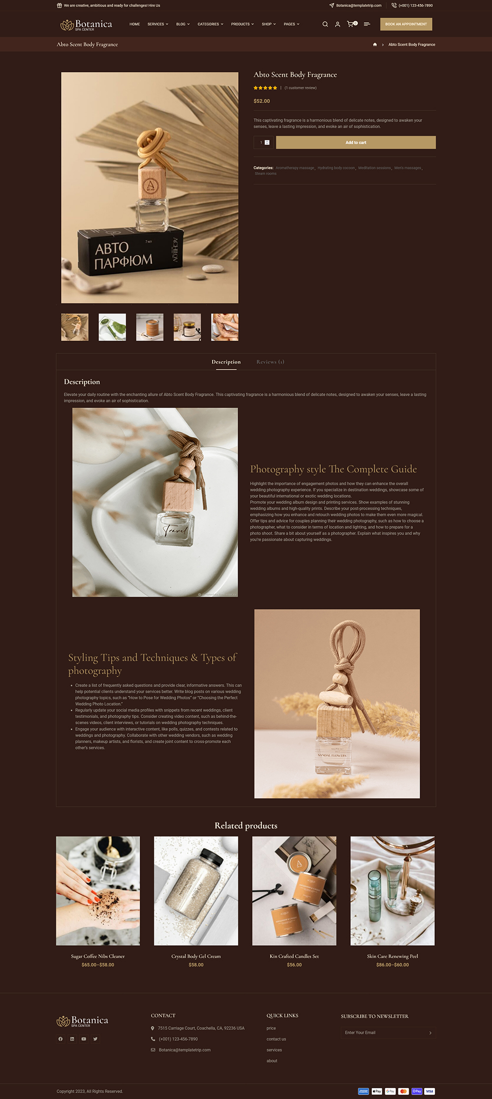 Botanica - WordPress Theme For Spa, Beauty & Wellness by TemplateTrip