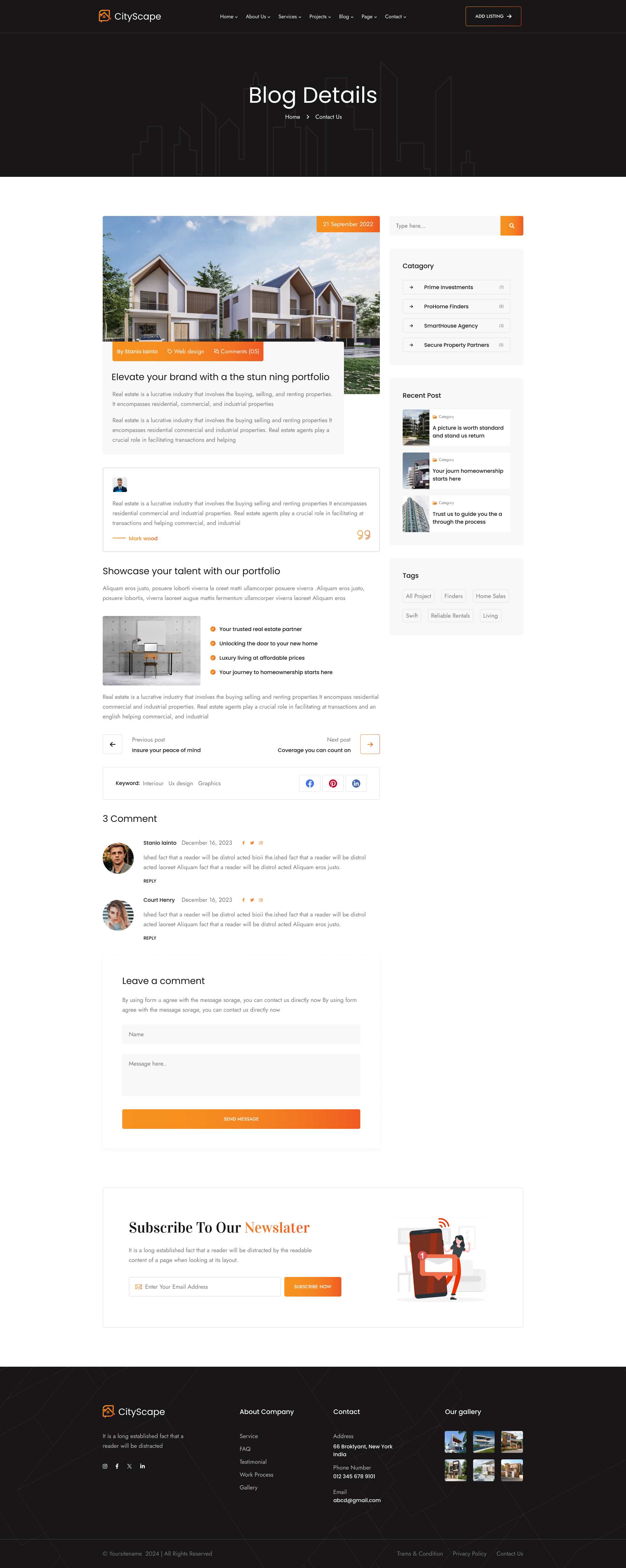 Real Estate React Js Template Multipurpose - CityScape by wowtheme7