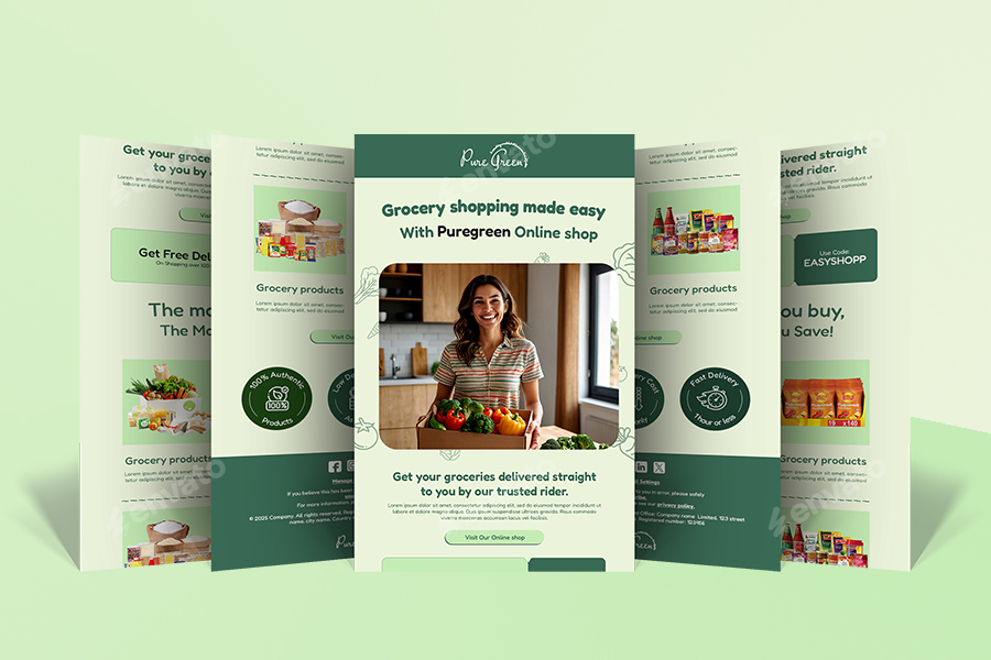 Grocery Store Email Newsletter PSD Template, Web Elements | GraphicRiver