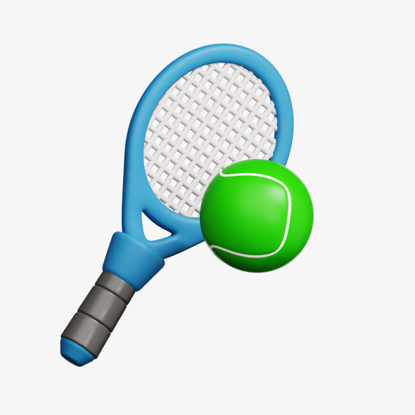 Cartoon Tennis Ball & Racket by afilabstudio | 3DOcean