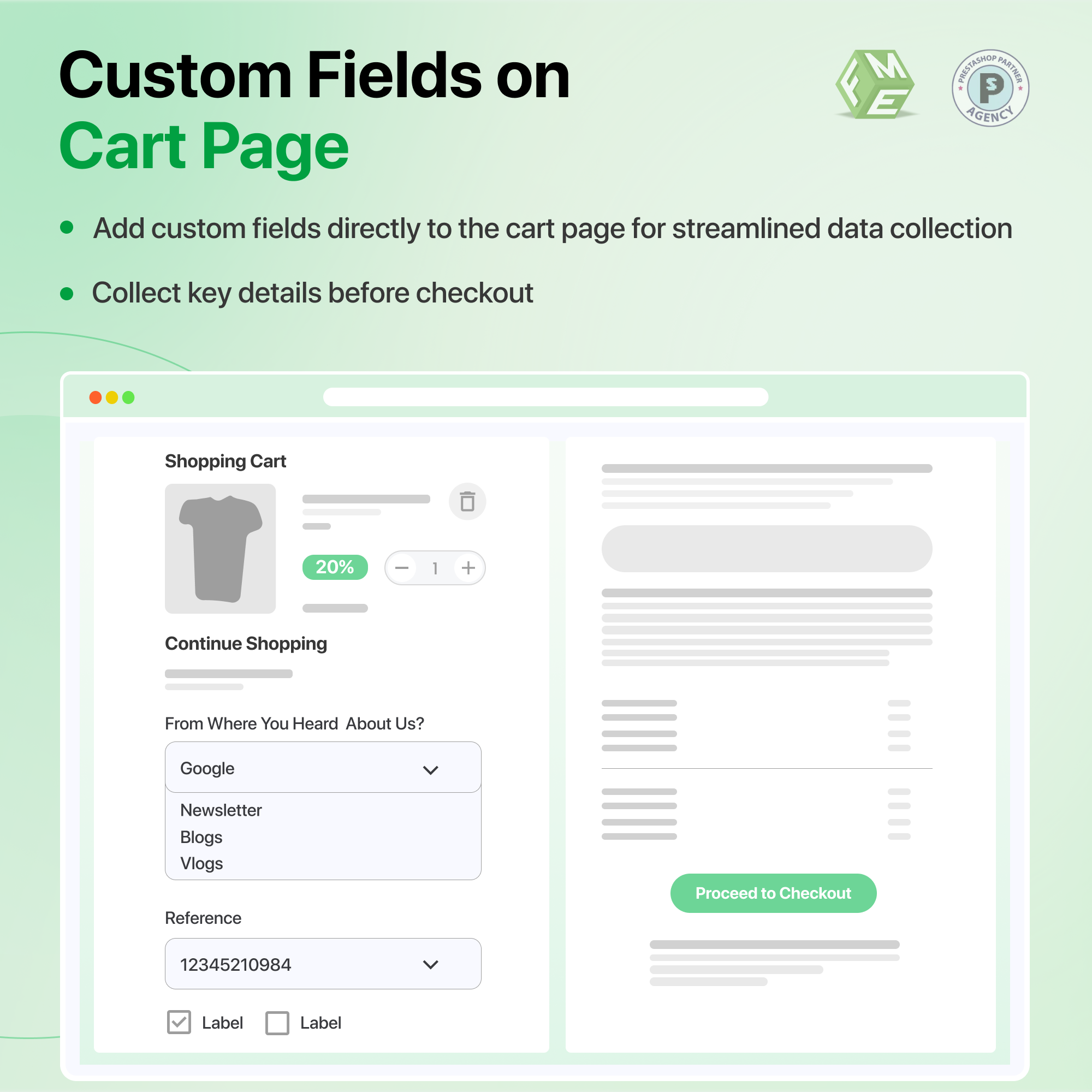 Prestashop Custom Fields, Add Extra Fields to Checkout | Order Module by fmemodules