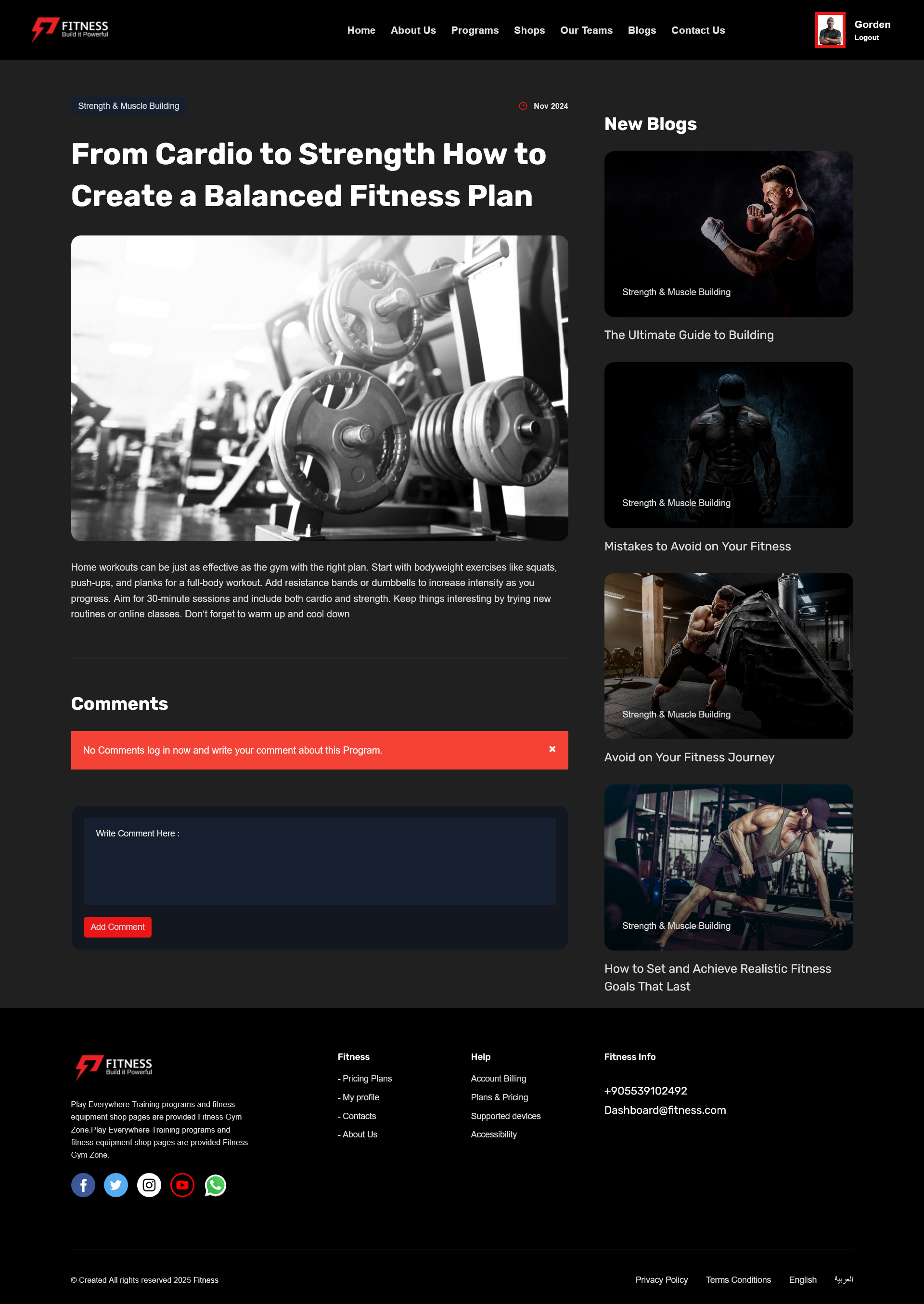 Fitness - Fitness Trainer and Gym Workout Script Theme by Meteros ...
