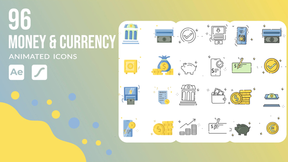 96 Money & Currency Animated Icons | After Effects Template & Lottie ...