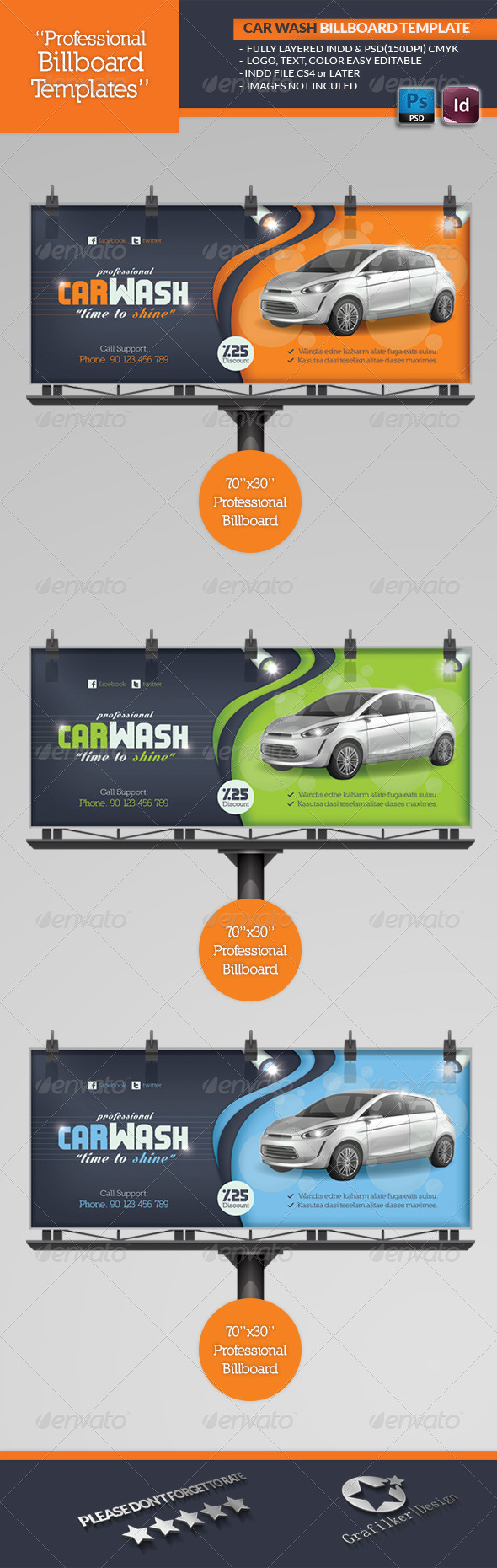 Car Wash Billboard Template by grafilker | GraphicRiver
