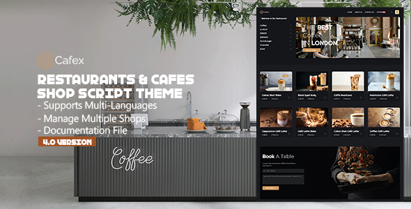 Cafex - Restaurants & Cafes Shop Script Theme by Meteros | CodeCanyon