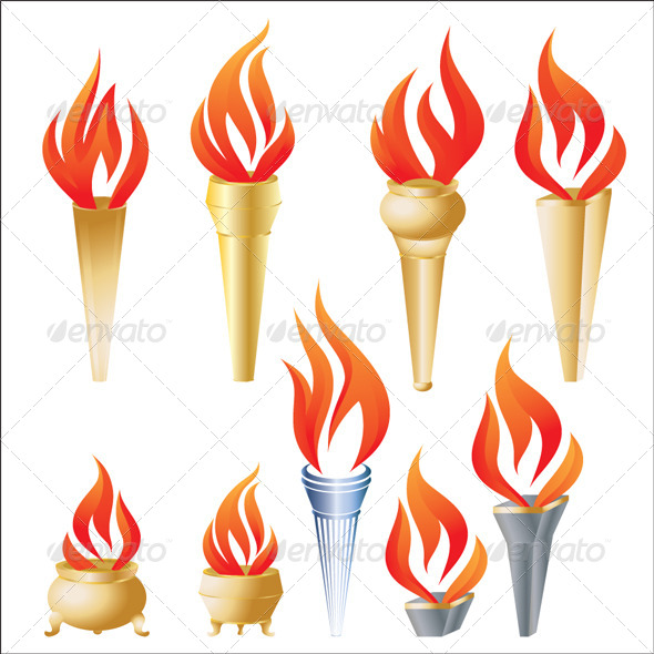 Torch Vector Set by alitsuarnegara | GraphicRiver