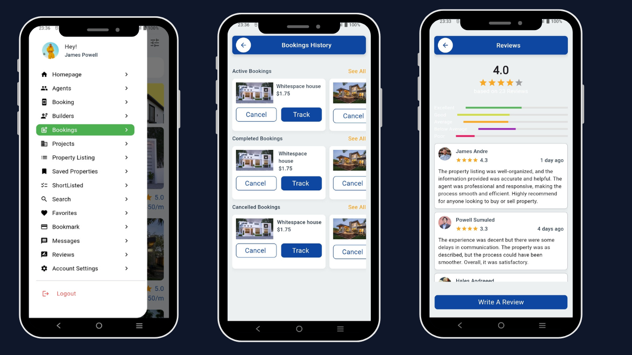 Real Estate Flutter App UI Kit Template by CodentraTech | CodeCanyon