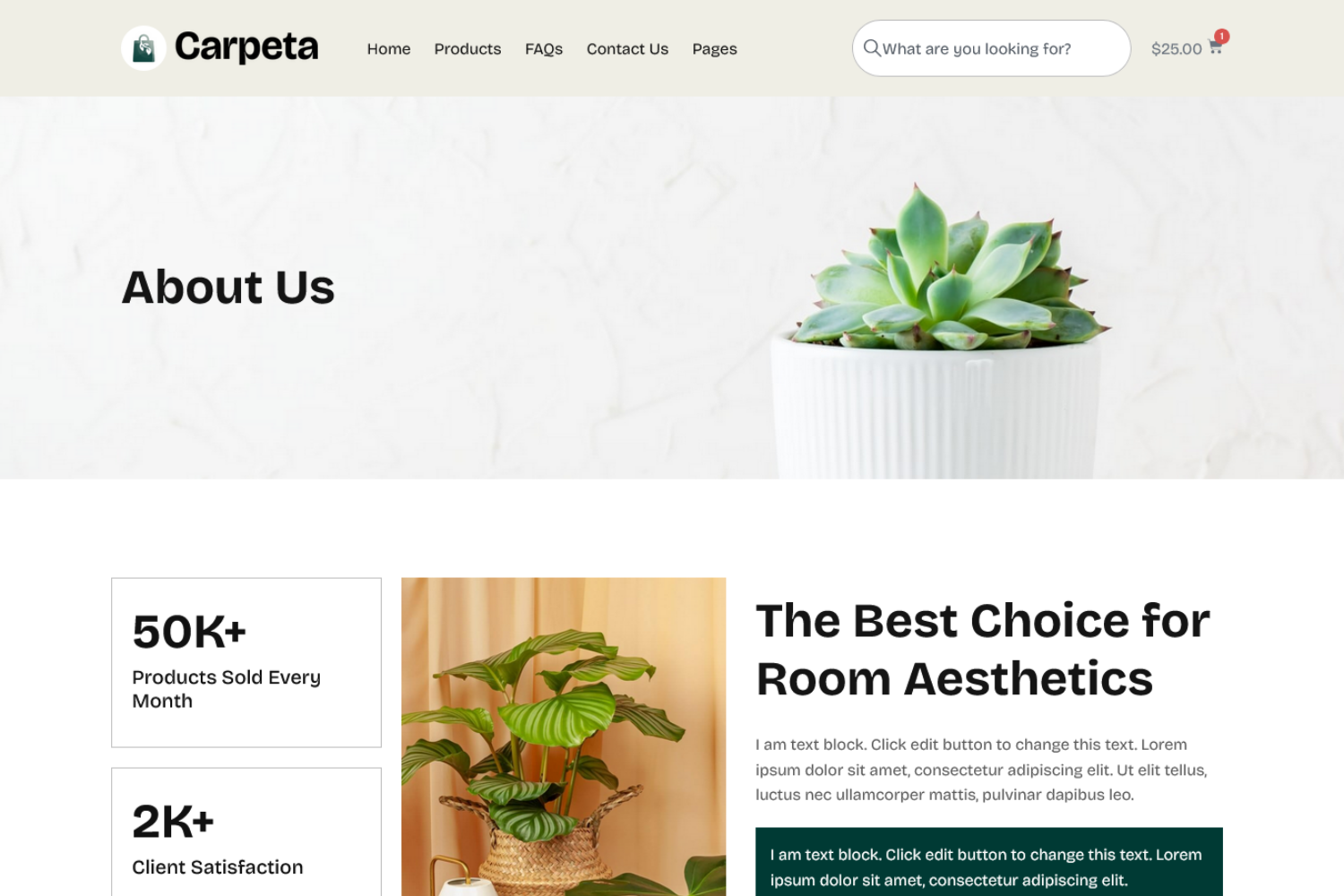 Carpeta - Houseplant Store Ecommerce Elementor Pro Template Kit by aStylers