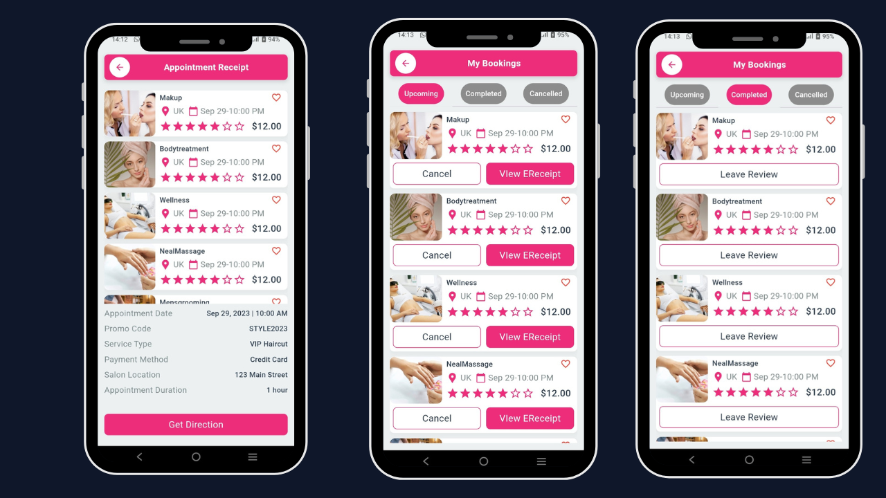 Saloon Booking Flutter App UI Kit Template | Beauty Salon Flutter ...
