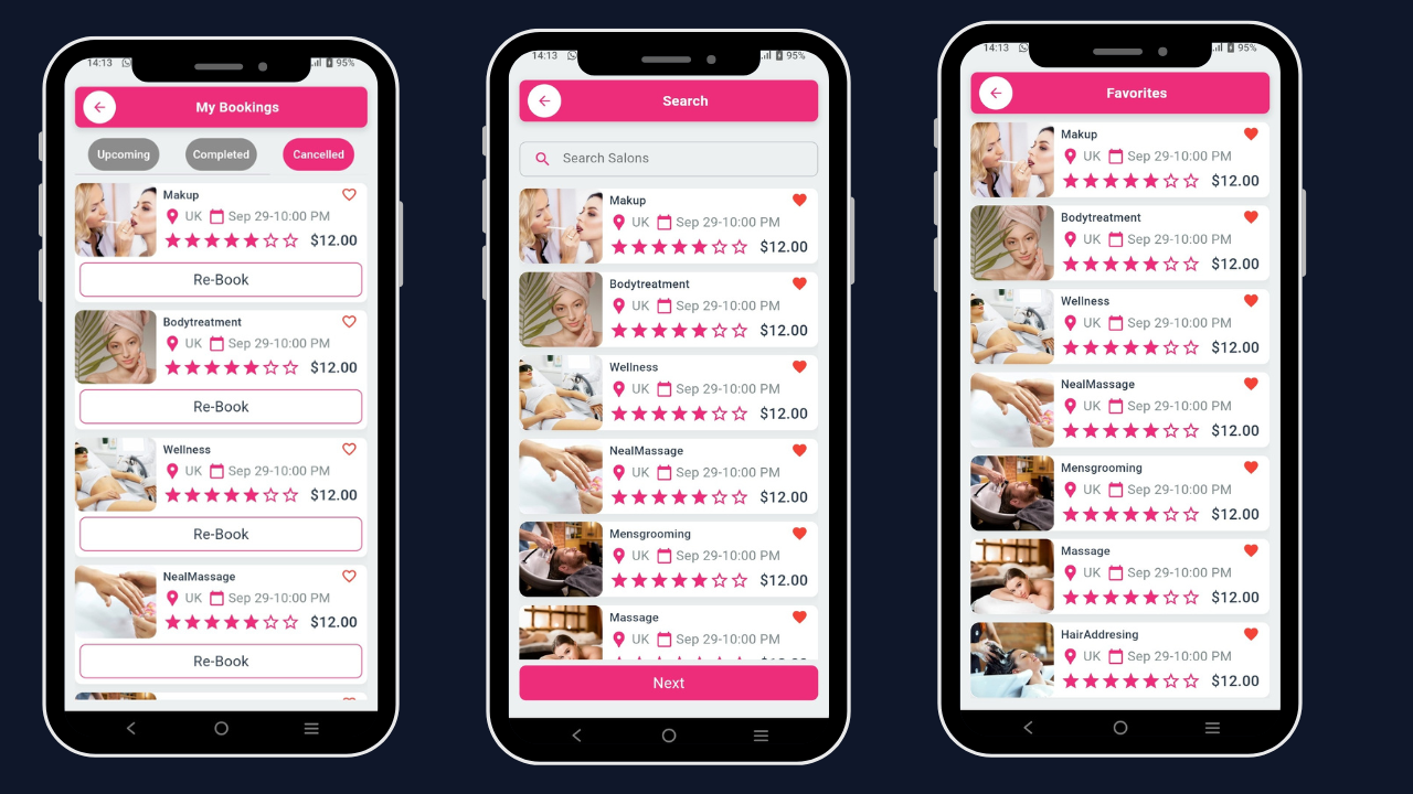 Saloon Booking Flutter App UI Kit Template | Beauty Salon Flutter ...