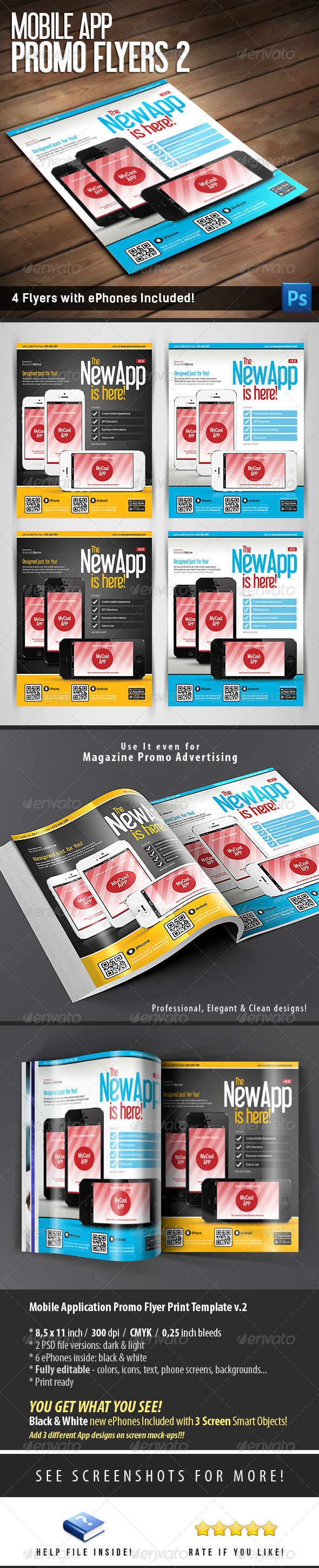 Mobile App Flyers Template v.2 by Level_Studio | GraphicRiver