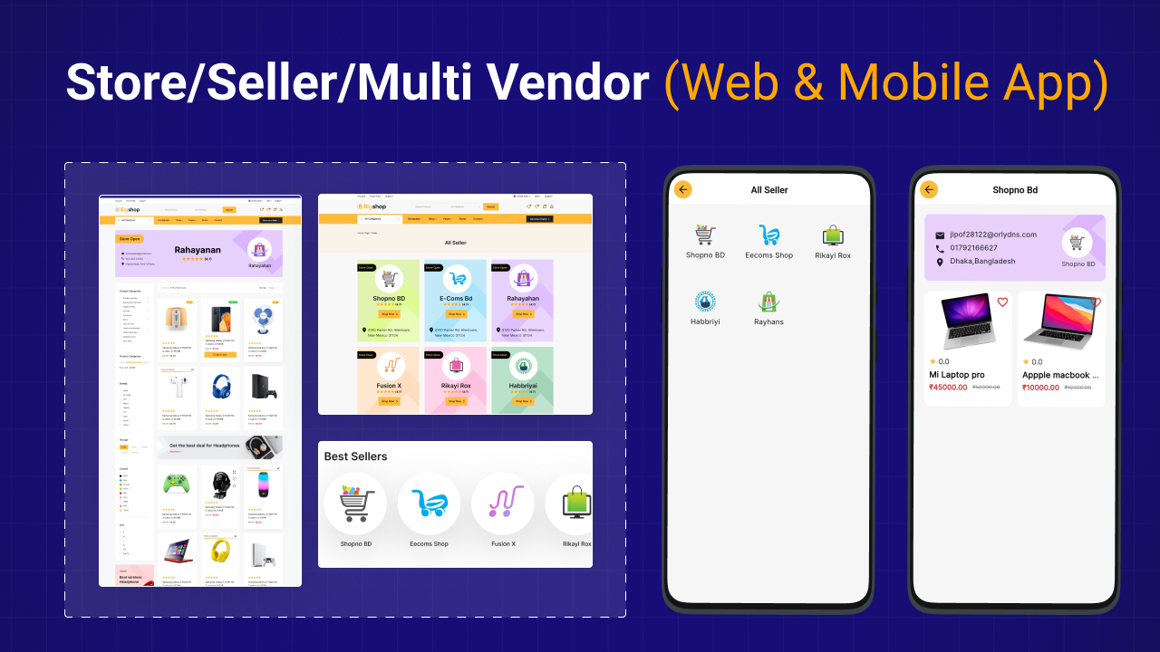 Shopo - Multivendor eCommerce Admin Panel, Website + User, Seller & Deliveryman Flutter App by ...
