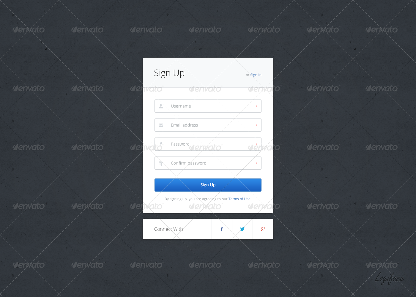 Logiface – Sign In Form Pack by BestlookerTeam | GraphicRiver