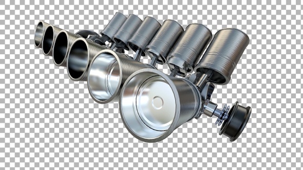 Engine Pistons V12, Motion Graphics | VideoHive