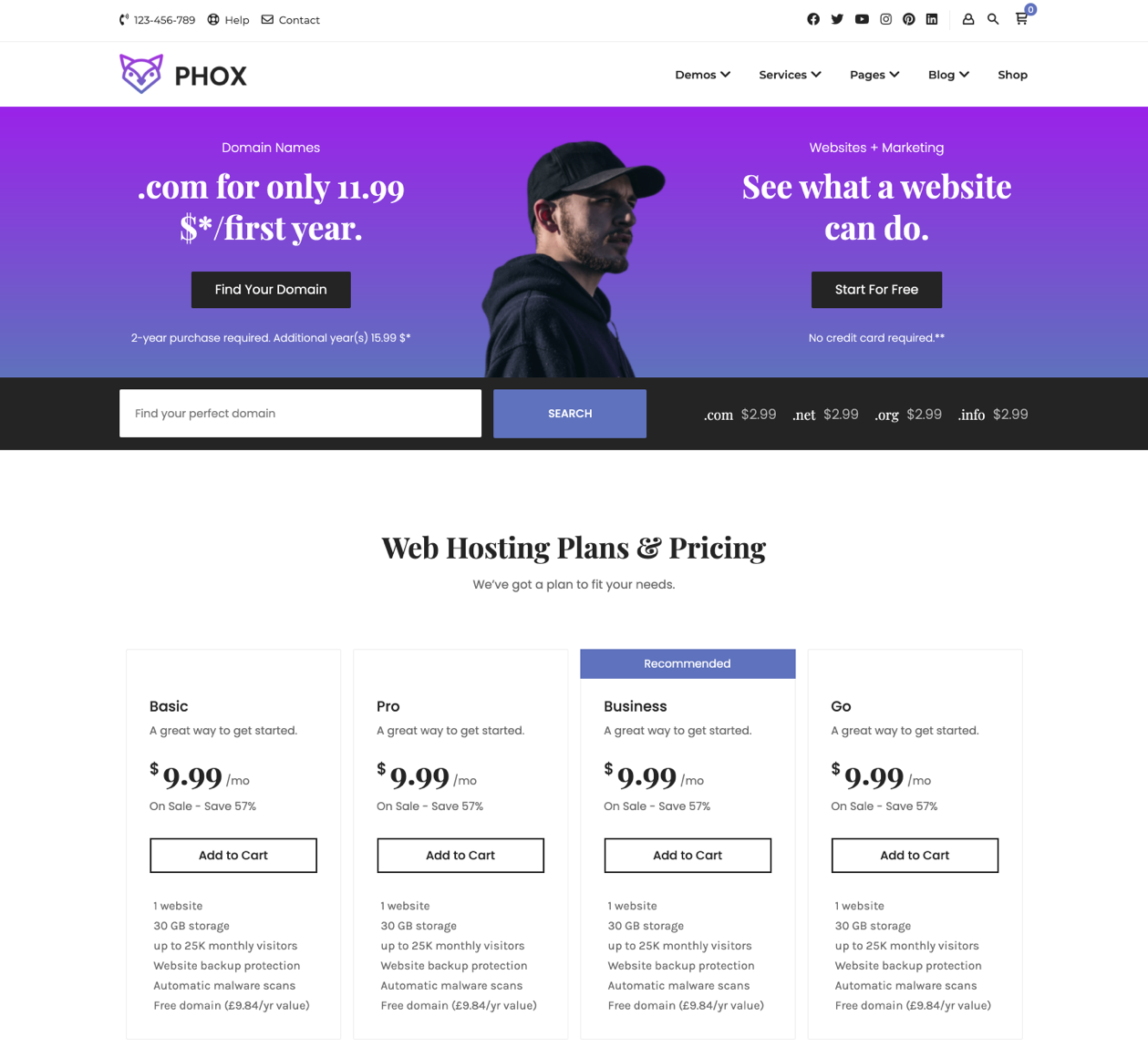Phox - Hosting WordPress & WHMCS Theme by WHMCSdes | ThemeForest