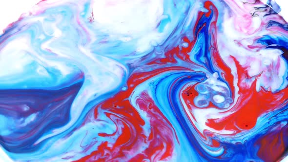 Red And Blue Milk Marbling, Stock Footage | VideoHive