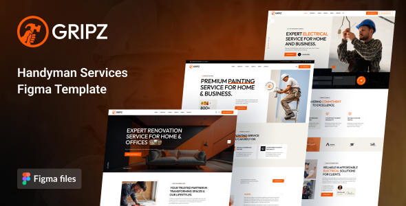 Gripz - Handyman Services Figma Template by Theme-Junction | ThemeForest