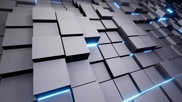 Movement Of The Square Digital Wall Background 4K Loop, Motion Graphics