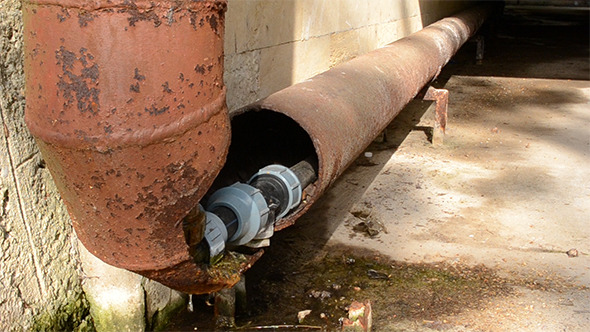 Broken Rusty Water Pipe, Stock Footage | VideoHive