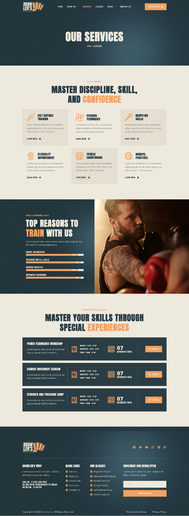 Brawlers - Martial Arts Elementor Template Kit by Rometheme | ThemeForest