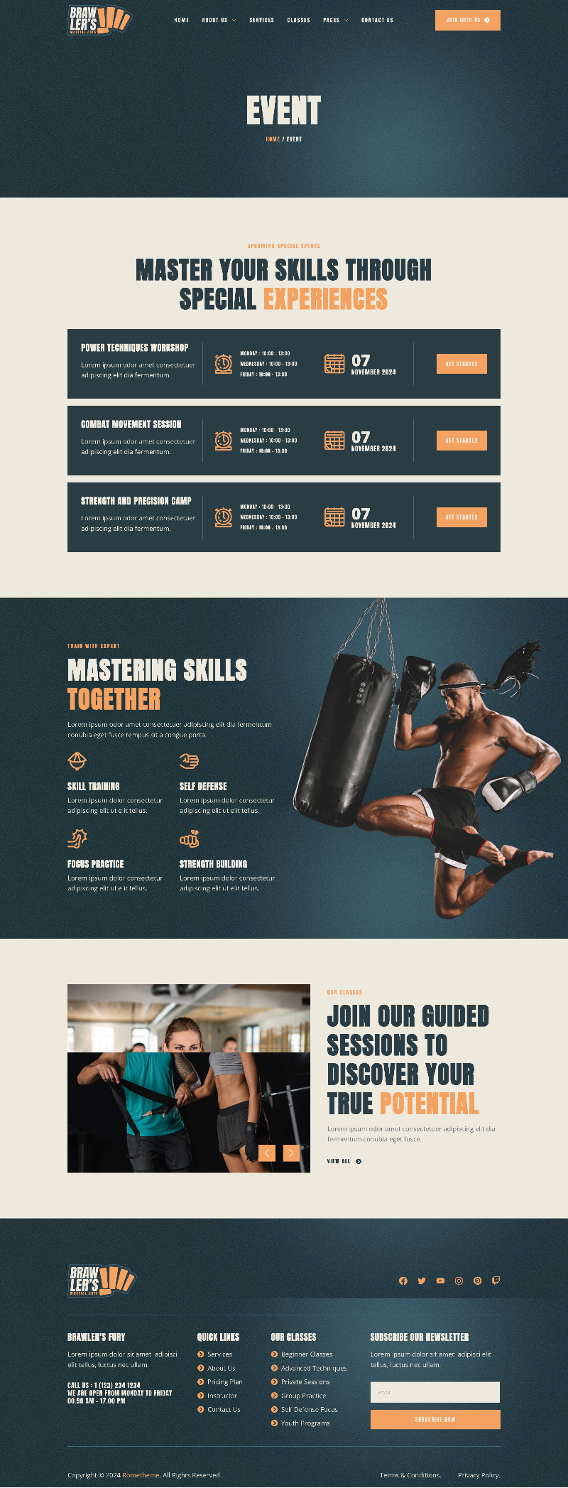 Brawlers - Martial Arts Elementor Template Kit by Rometheme | ThemeForest