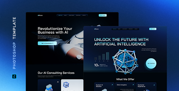 AiNexa – AI Agency Template for Adobe Photoshop by merkulove | ThemeForest