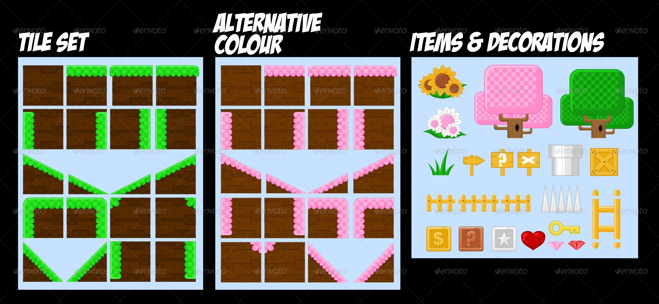 Platformer Game Tile Set 3, Game Assets | GraphicRiver