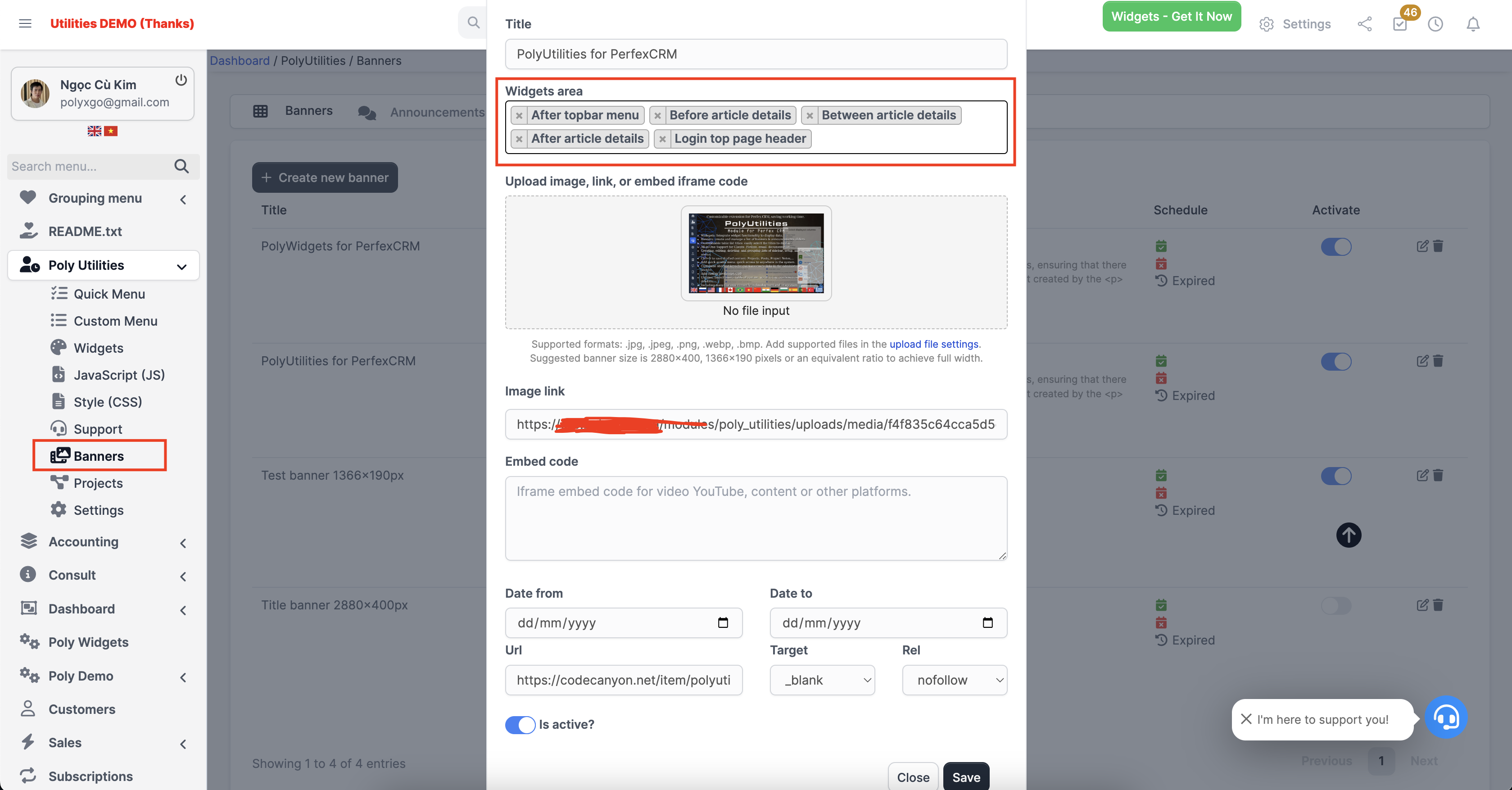 PolyUtilities for Perfex CRM: Quick Access Menu, Custom JS, CSS, and More by polyxgo