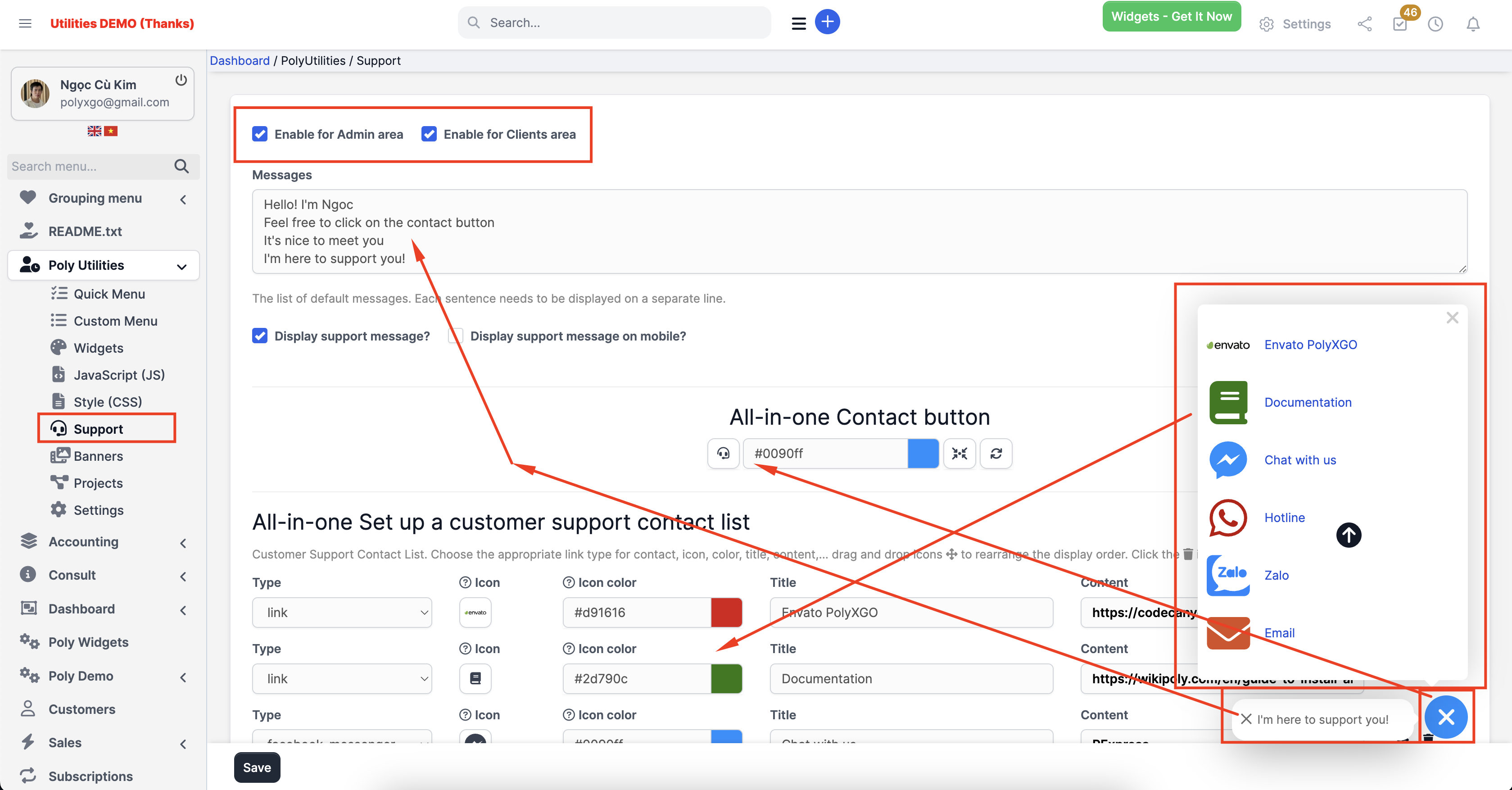 Polyutilities For Perfex Crm Quick Access Menu Custom Js Css And More By Polyxgo