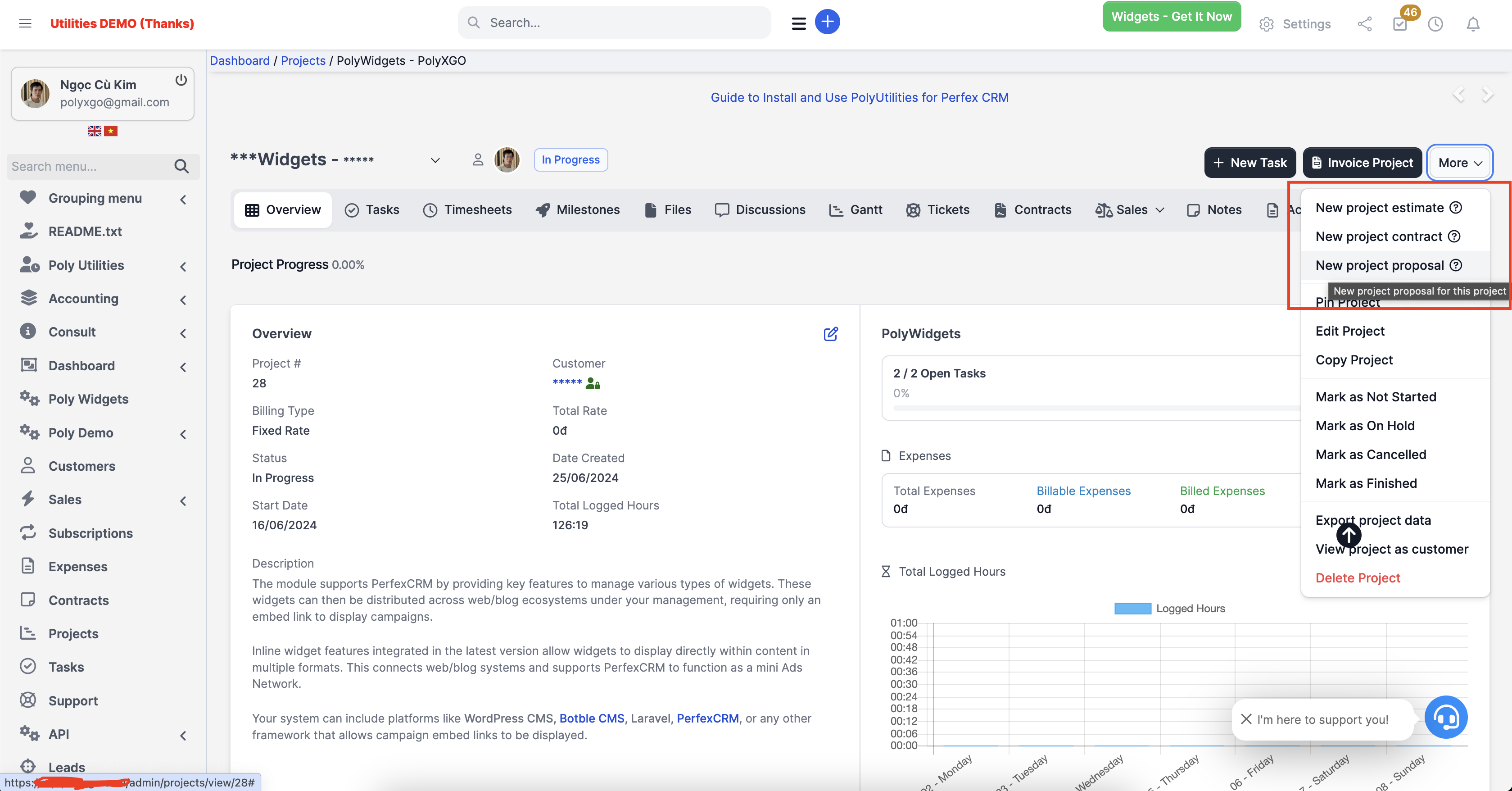 PolyUtilities for Perfex CRM: Quick Access Menu, Custom JS, CSS, and More by polyxgo