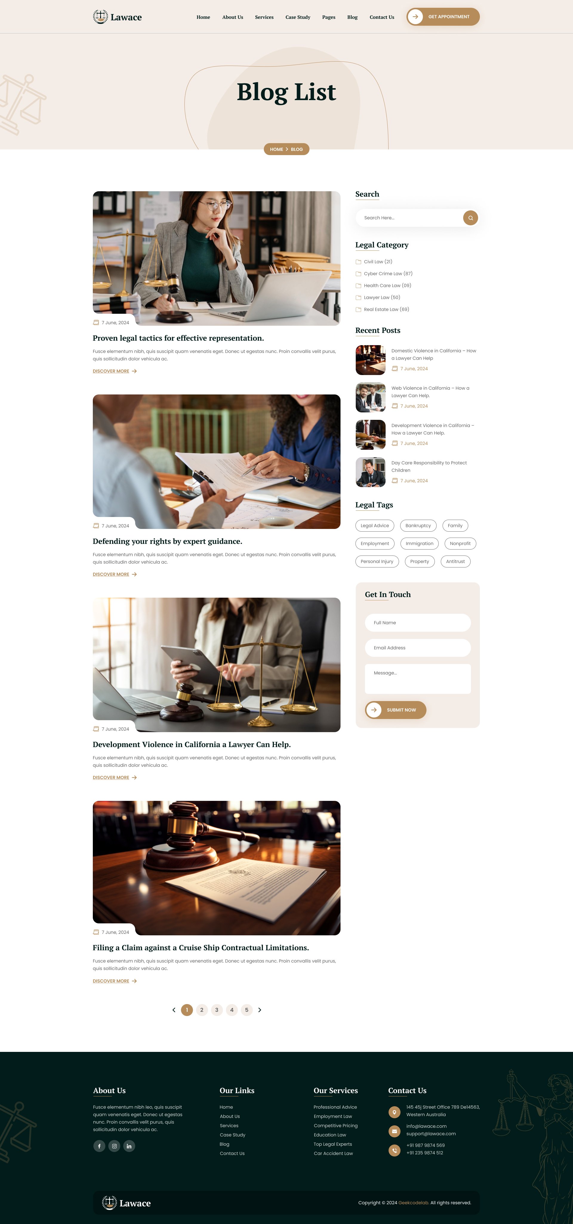 Lawace - Attorney & Lawyers HTML Template by GeekCodeLab | ThemeForest